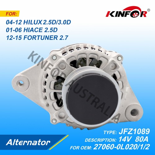 Fred Alternator 80A Fits Hilux Diesel 2005-2015.KUN26 KUN16 1KD.2KD ...