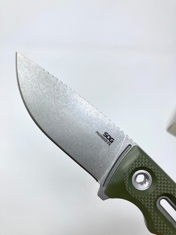 SOG Knives Provider FX Outdoor Knife 3.75 inch 154CM stonewashed steel ...