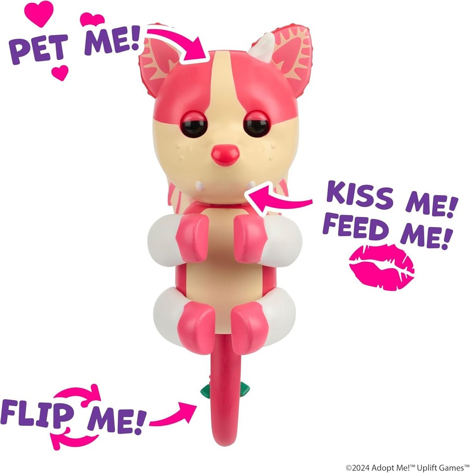 Adopt Me! Fingerlings Strawberry Bat Dragon Figure | eBay