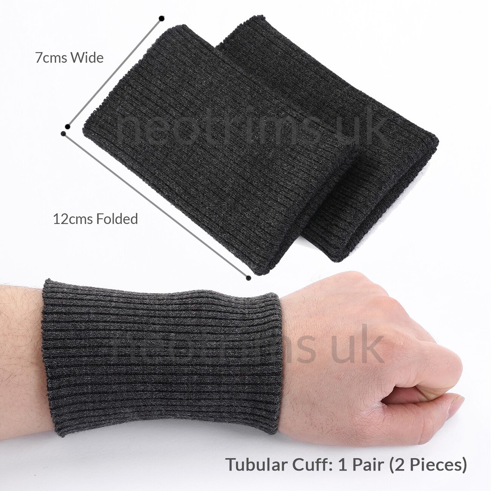 Rib Knit Cuffs Pair,Tubular Ribbing Seamless Cuffing Fabric ReVamp ...