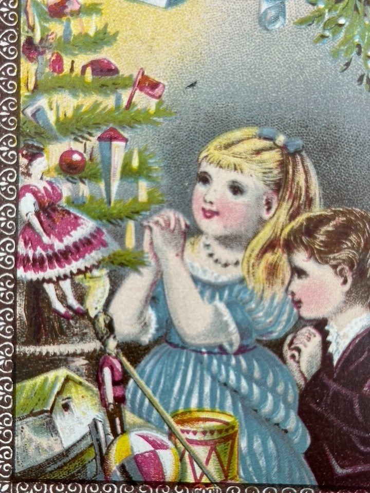 1870s Charming Victorian CHRISTMAS TREE Antique GOODALL CARD | eBay