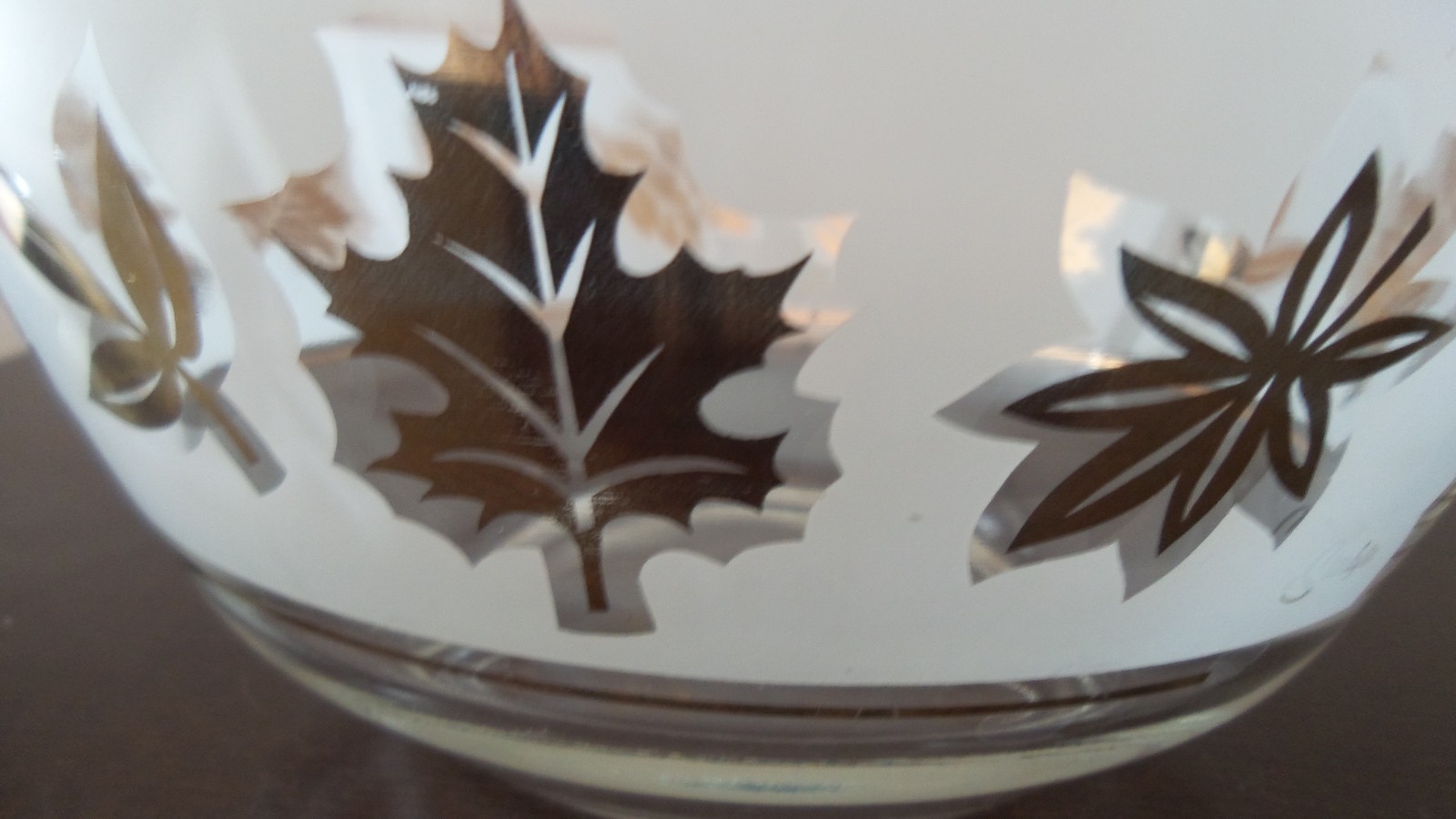 Mid Century Starlyte Barware Glass Ice Bucket Frosted & Gold Leaves | eBay