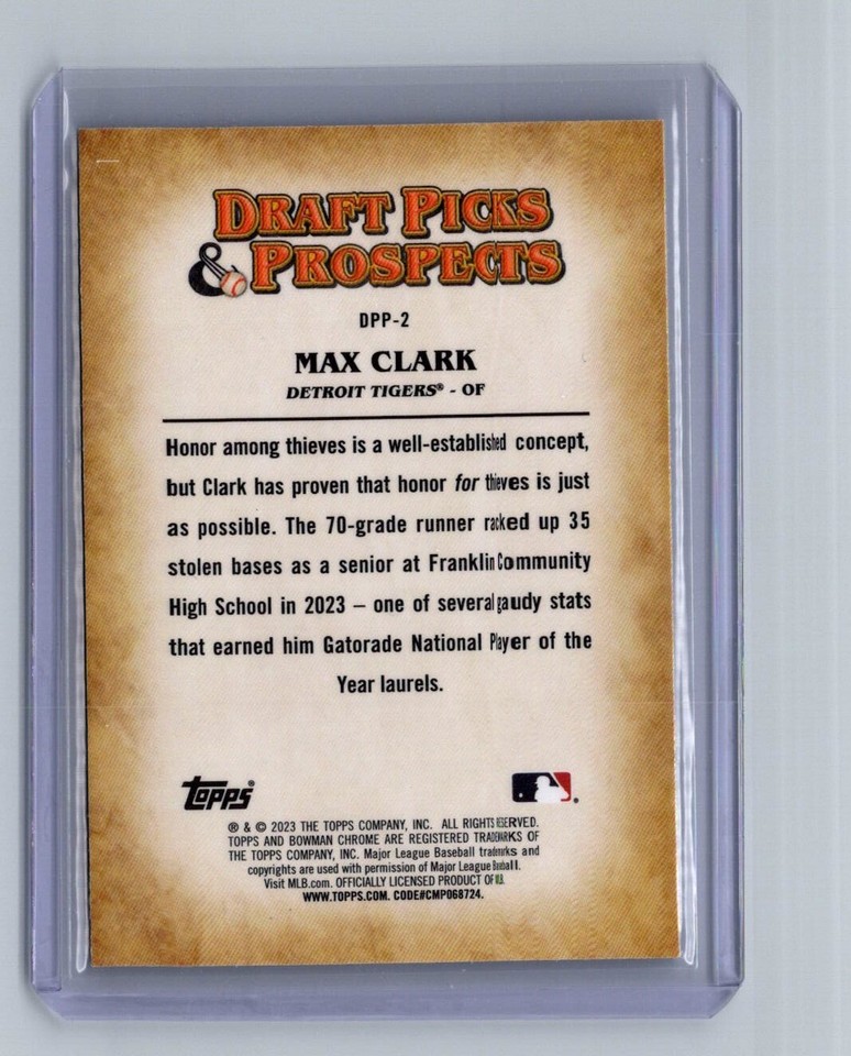 2023 Bowman Draft Picks and Prospects Max Clark Rookie Detroit Tigers # ...