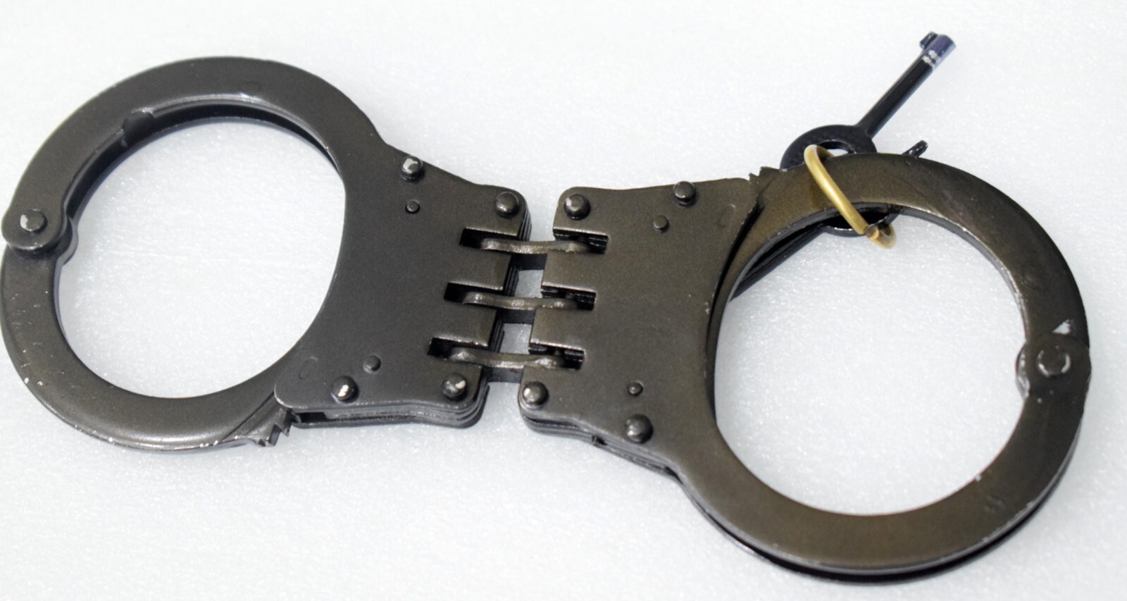 Vintage 1908 Iron Handcuffs with Padlock and Key Antique Enforcement ...