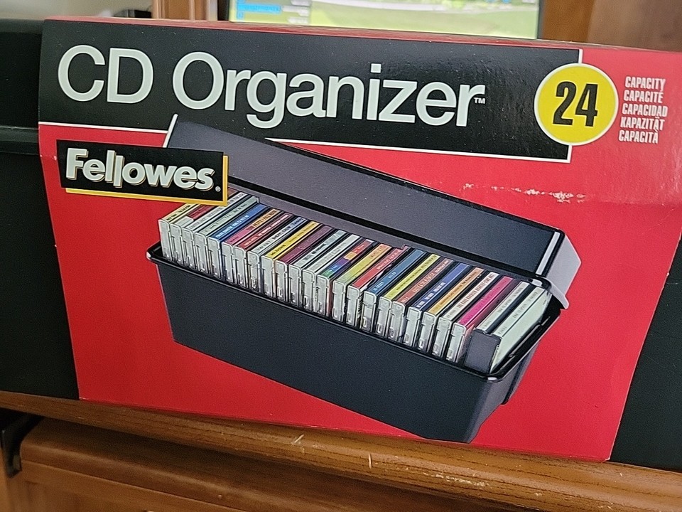 Vintage Fellowes CD Black Storage Case Holds 24 CDs Plastic Made In USA ...