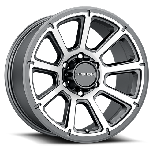 20X9 Vision Off Road 353 Turbine 6x135 Gunmetal Machined Wheel Rim (QTY ...