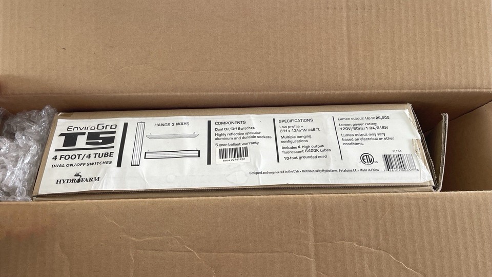 Hydrofarm EnviroGro T5 tube system 4ft/4 Tubes - Open box | eBay
