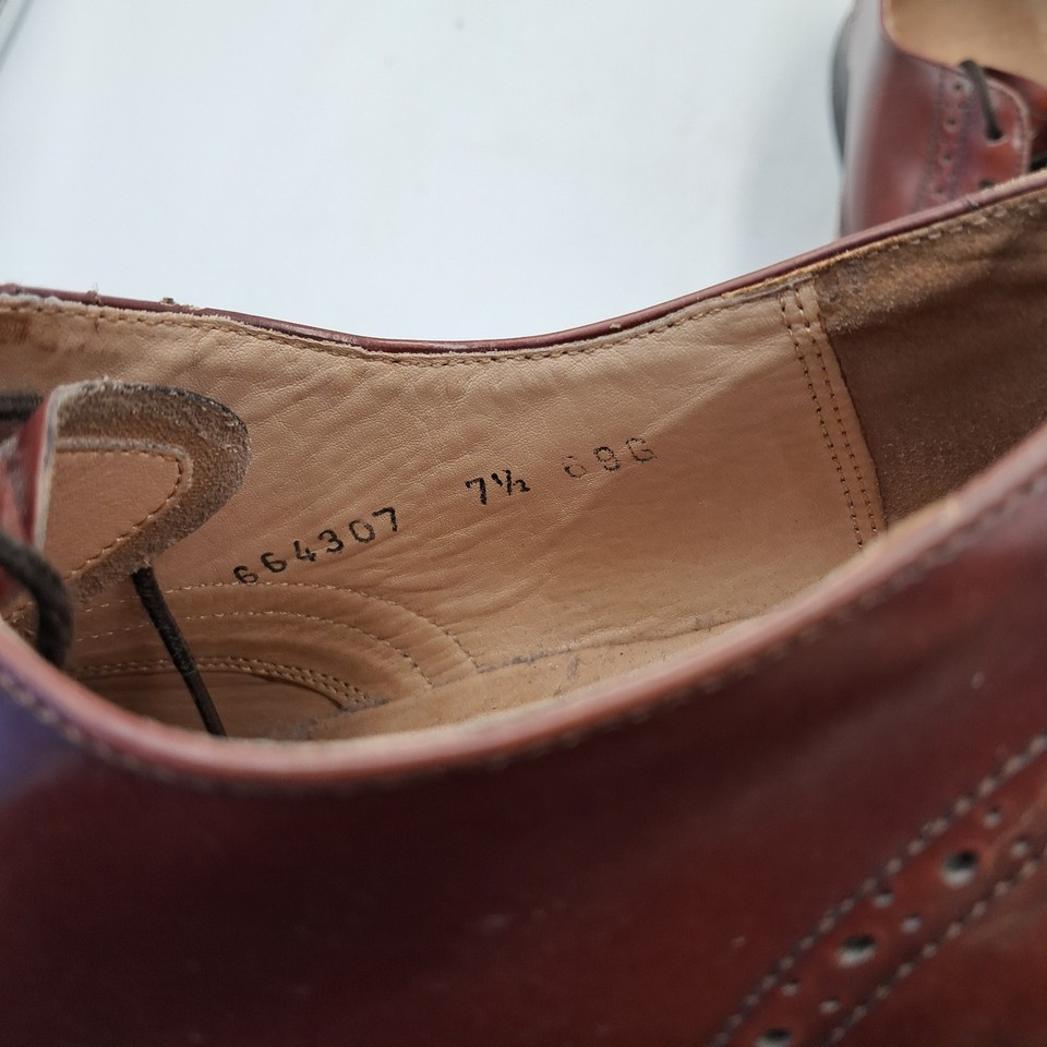 Barker Shoes Mens 7.5 Alfred Brown Leather Semi Brogues Oxford Smart ...