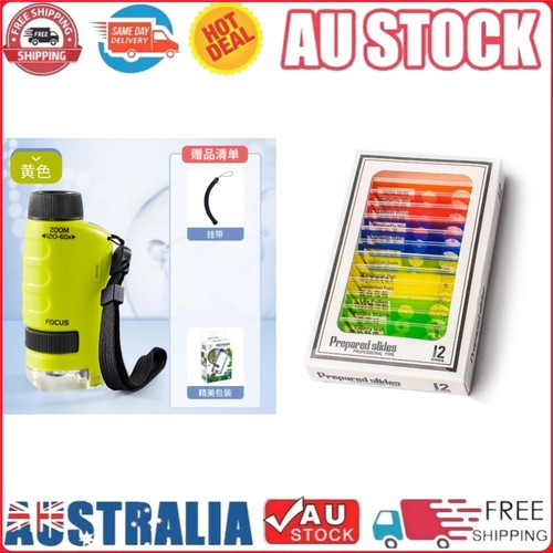 Kids Science Microscope Lab LED Light Battery Powered Outdoor Children ...