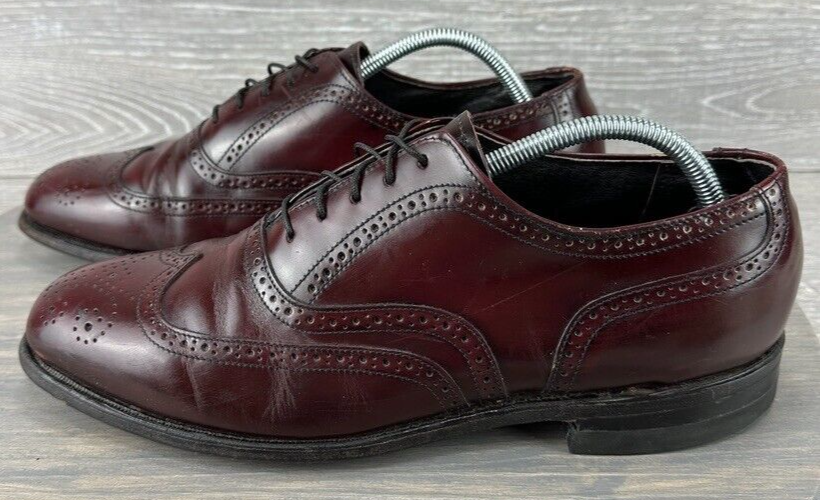 Vintage Hanover Wing Tip Shoe Mens 10E Oxford Burgundy | eBay