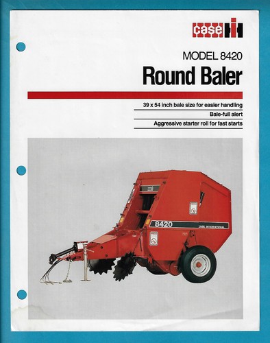 CASE IH MODEL 8420 ROUND BALER SPECIFICATIONS BROCHURE printed in USA ...