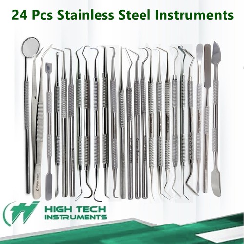 New 24 EA Assorted Dental Scaler PROBE CURETTE Pick Tools Set Dental ...