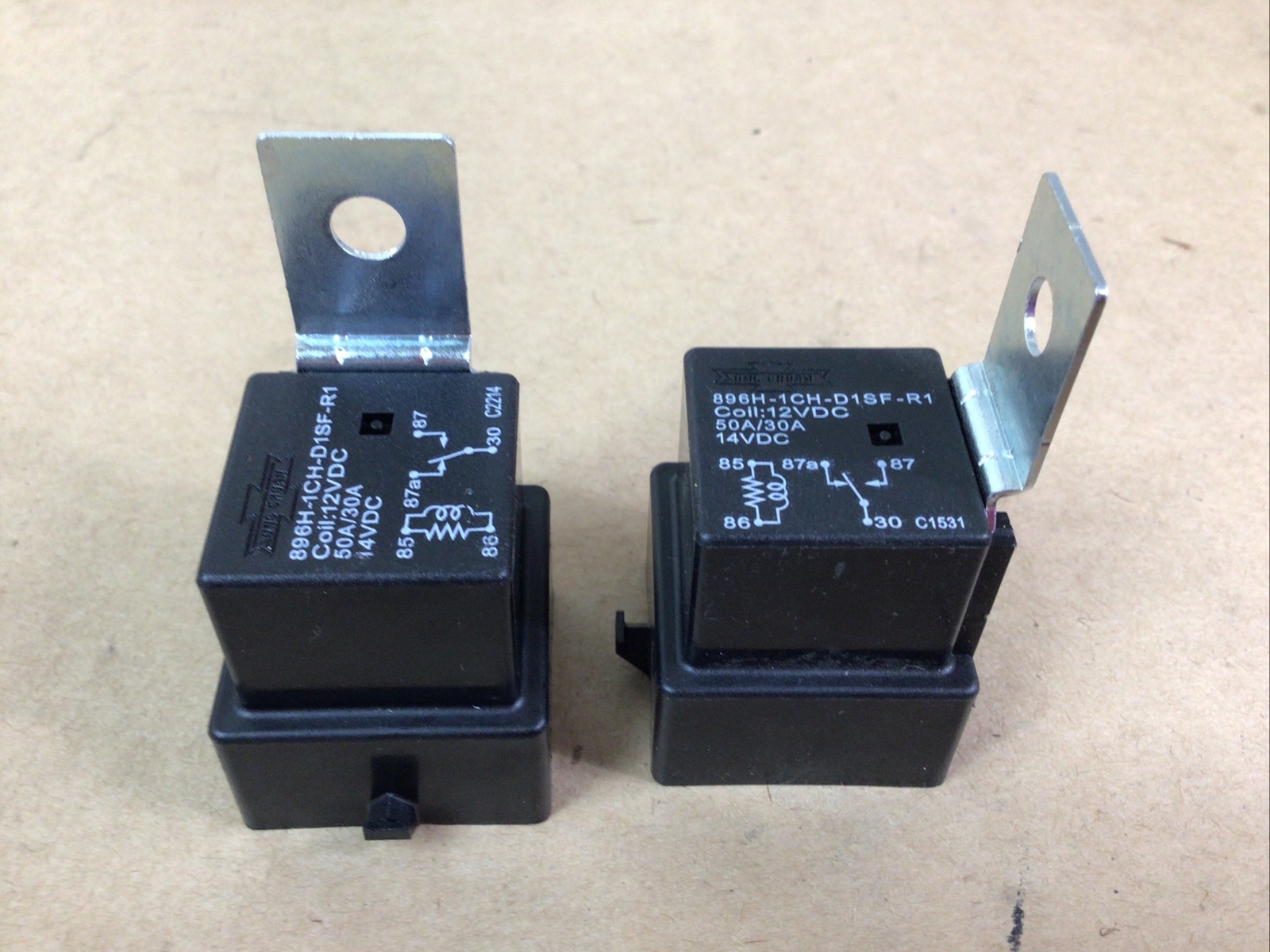 2 PIECES - 896H-1CH-D1SF-R1 Automotive Relay 12VDC 50A/30A 14VDC ...