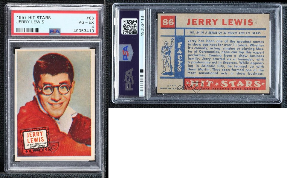 1957 Topps Hit Stars Jerry Lewis #86 PSA 4 1jp7 | eBay