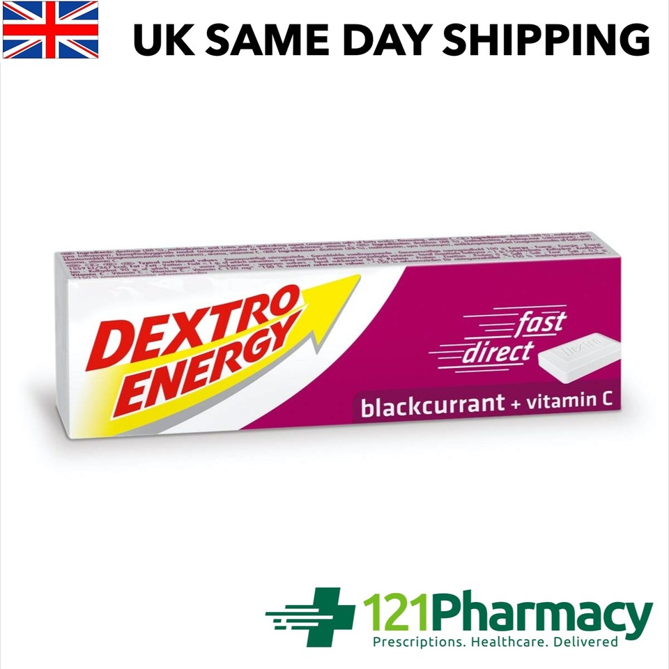 Dextro Energy DEXTROSE GLUCOSE FAST ACTING chewable Blackcurrant Tabs ...
