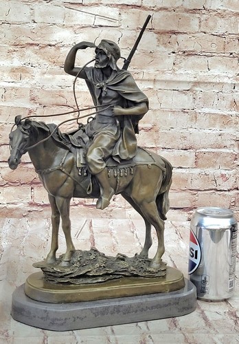 Large Bronze Statue Orientalist Art Cavalier Arab Hunter On a Prancing ...