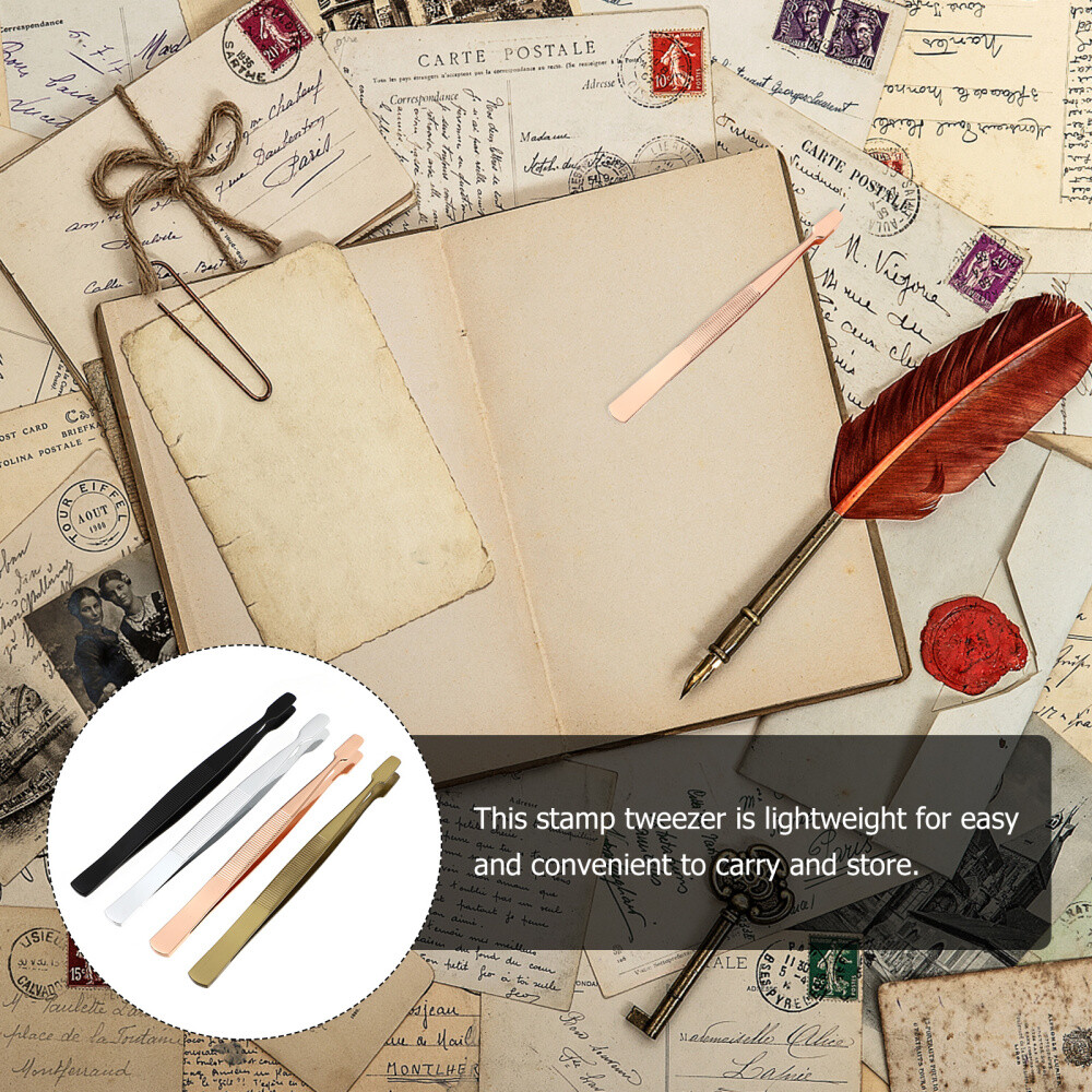 4Pcs Stamp Collect Catch Tool Anti- Static Stamp Tweezers | eBay