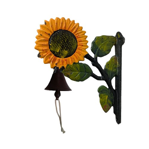Mr Gecko Cast Iron Sunflower Bell Handcrafted Antique Rust Well Made ...