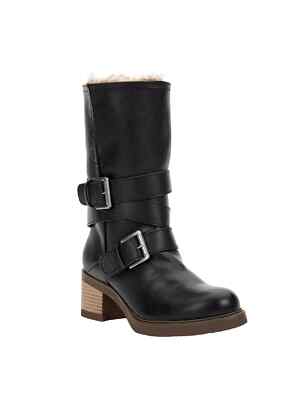 NIB - SCOOP Women's RILEY Shearling Lined Stack Boots, Black Size: 11 ...