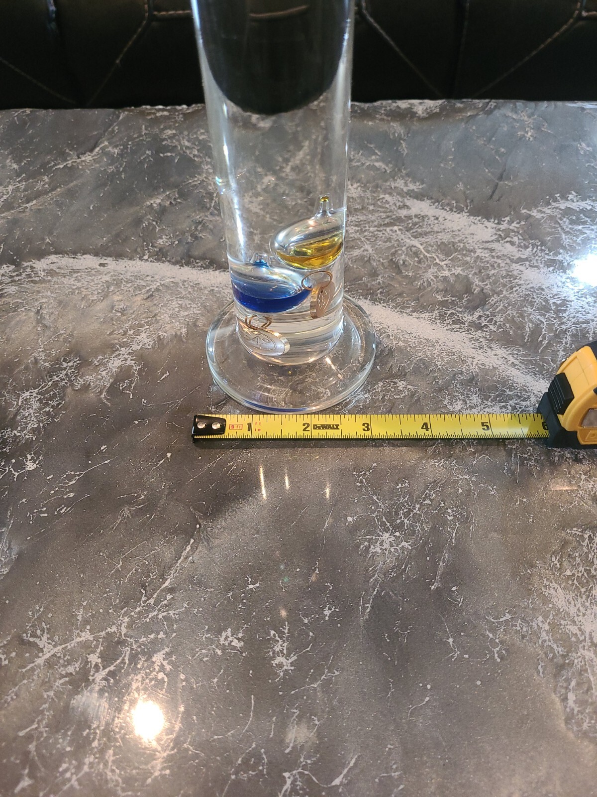 VTG GALILEO THERMOMETER GLASS MULTICOLOR FLOATING BALLS OFFICE TABLE ...