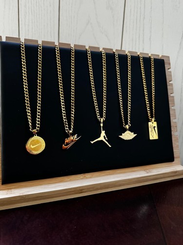 Nike Necklace / Jordan Necklaces - 5mm Cuban - 22" Gold Chain - Jumpman ...