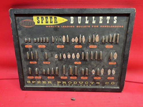 1961 Speer Bullet Display Board Vintage Framed Hunting Reloading Rifle ...