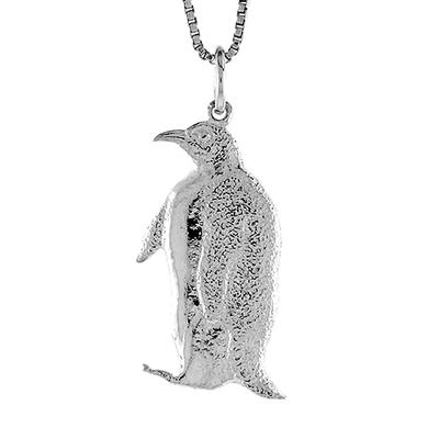 Sterling Silver Penguin Pendant / Charm, Italian Box Chain | eBay