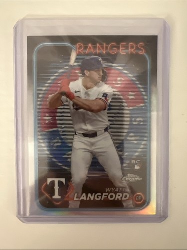 2024 Topps Chrome Wyatt Langford Lightboard Logo Refractor RC Texas ...