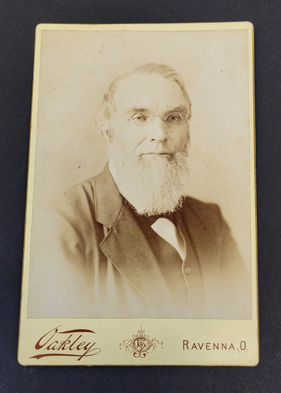 Andrew Jackson Jennings Cabinet Photograph Card J.H. Oakley Ravenna OH ...