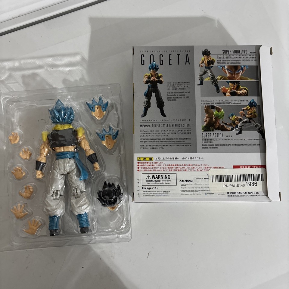SH Figuarts Gogeta Super Saiyan God Super Saiyan Blue Figure Dragon ...