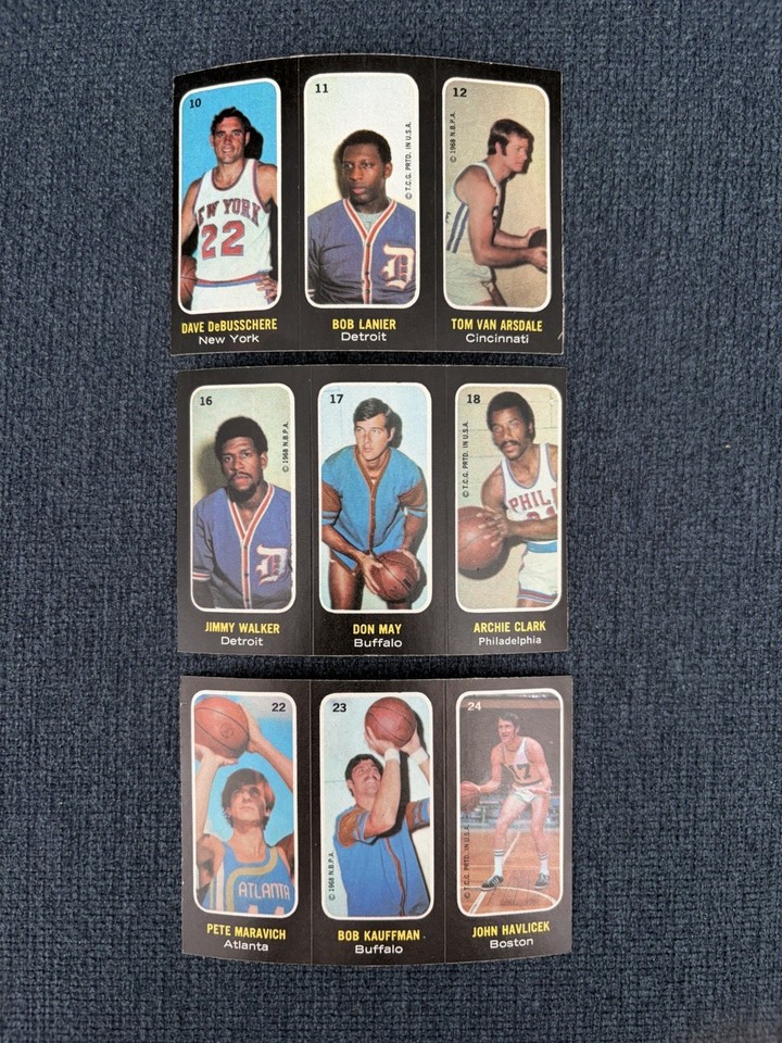 1968-1970 NBA ABA TOPPS BASKETBALL STICKER Trios 1969 Team Logo Card 46 ...