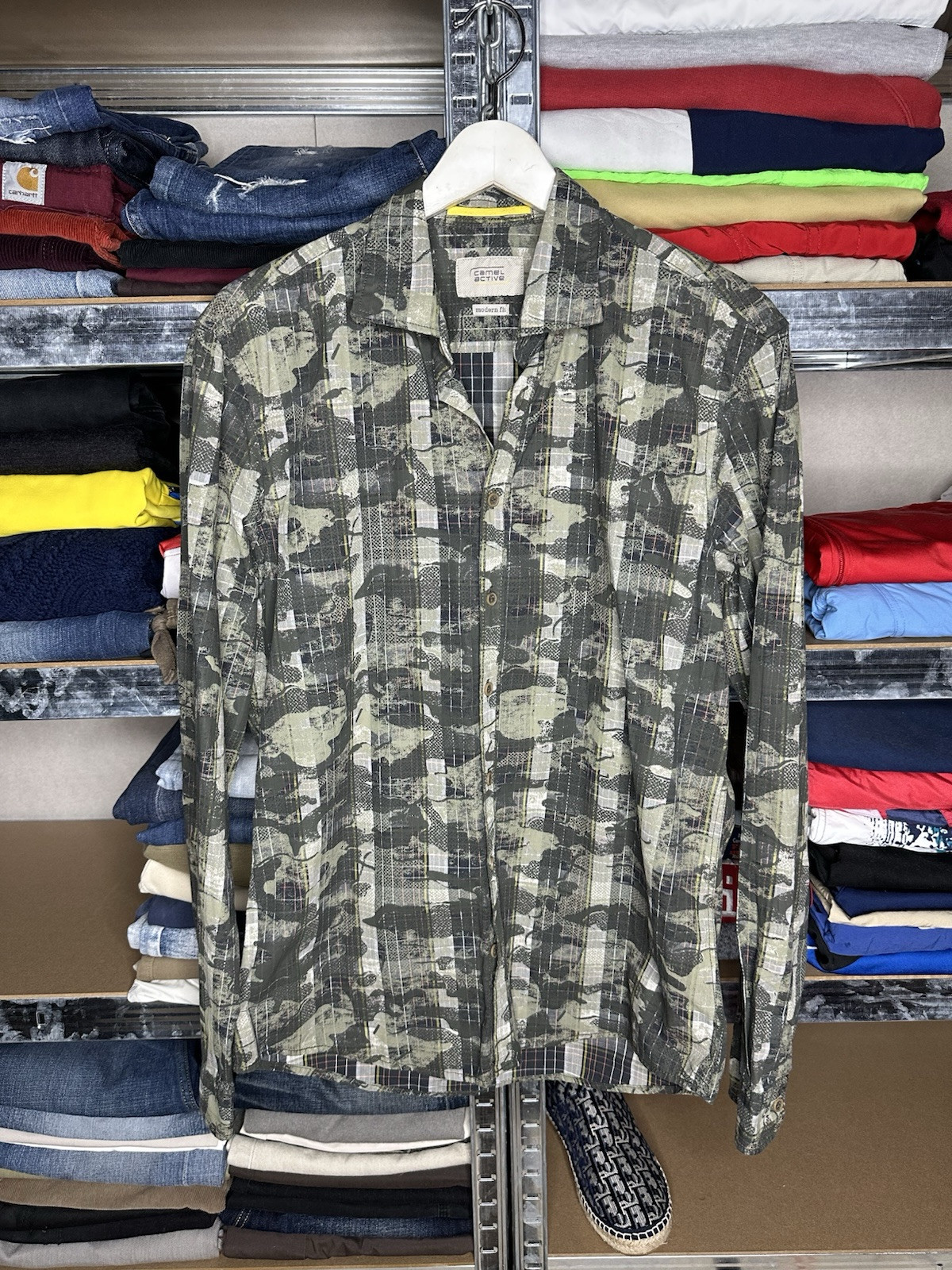 Camel Active Military Safari Camo Over print Shirt - Gem