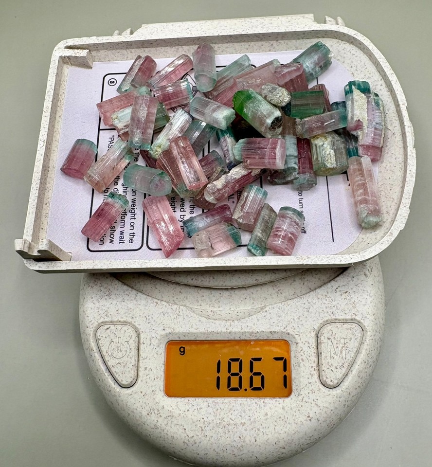 Bi-Color / Tri-Color Tourmaline Crystal Parcel from Afghanistan Natural ...