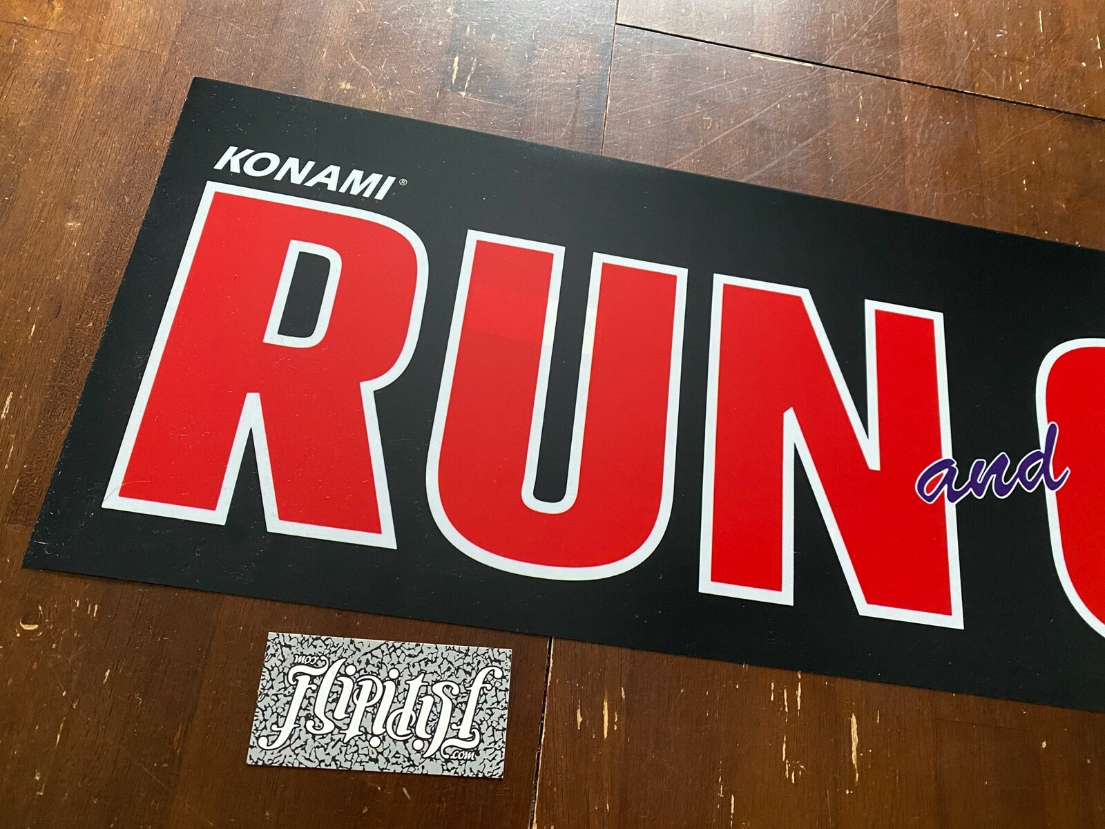 VTG 1993 NEW KONAMI RUN AND GUN ARCADE UNIT MARQUEE VIDEO GAME SIGN ...
