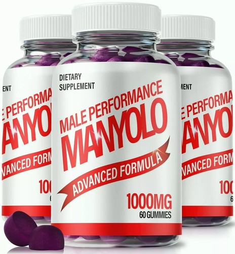 3 PACK Manyolo Male Men's Gummies for Advanced Energy 1000mg Supplement ...
