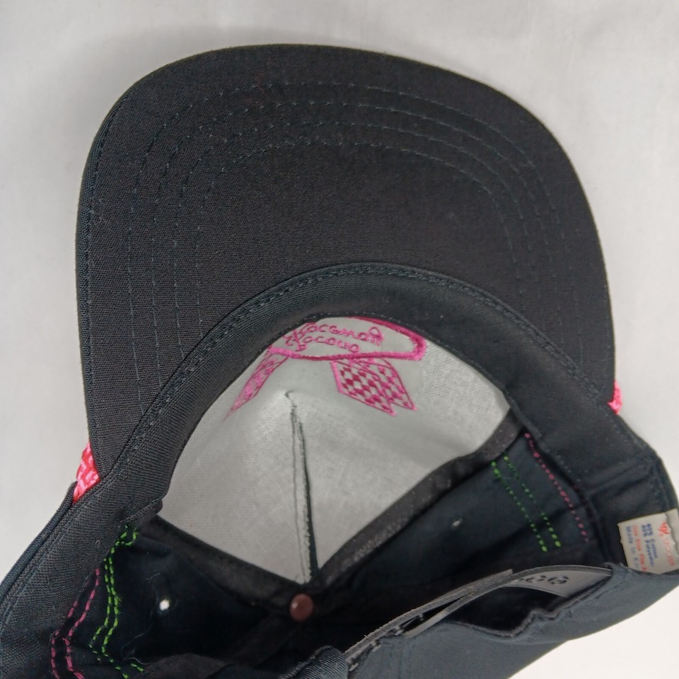 Pocono Raceway 3 Stripe Cap Hat Black Neon Pink Green Canvas Racing ...