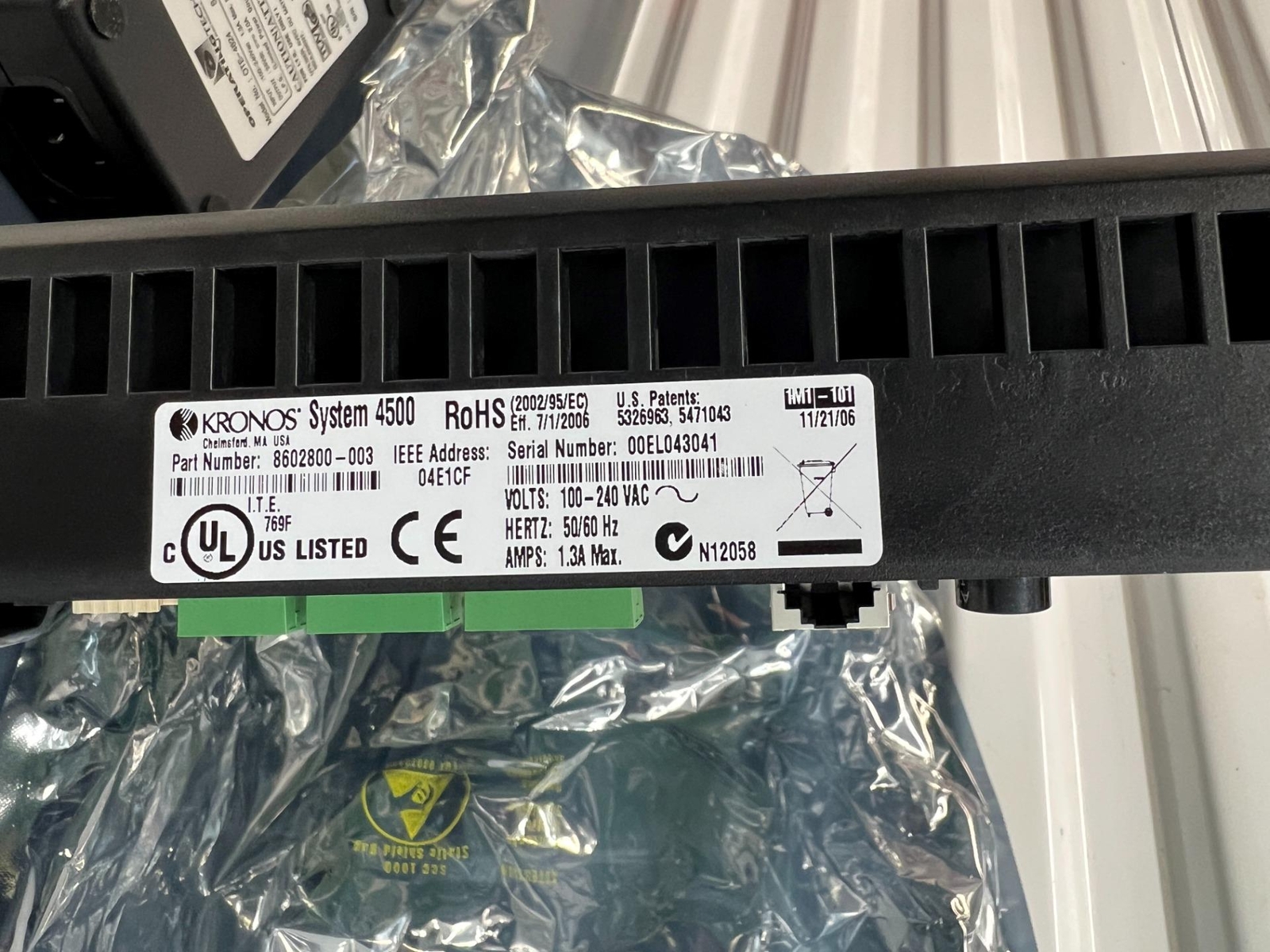 Kronos 4500 Digital Time Clock 8602800-003 Proximity Badge Reader for ...