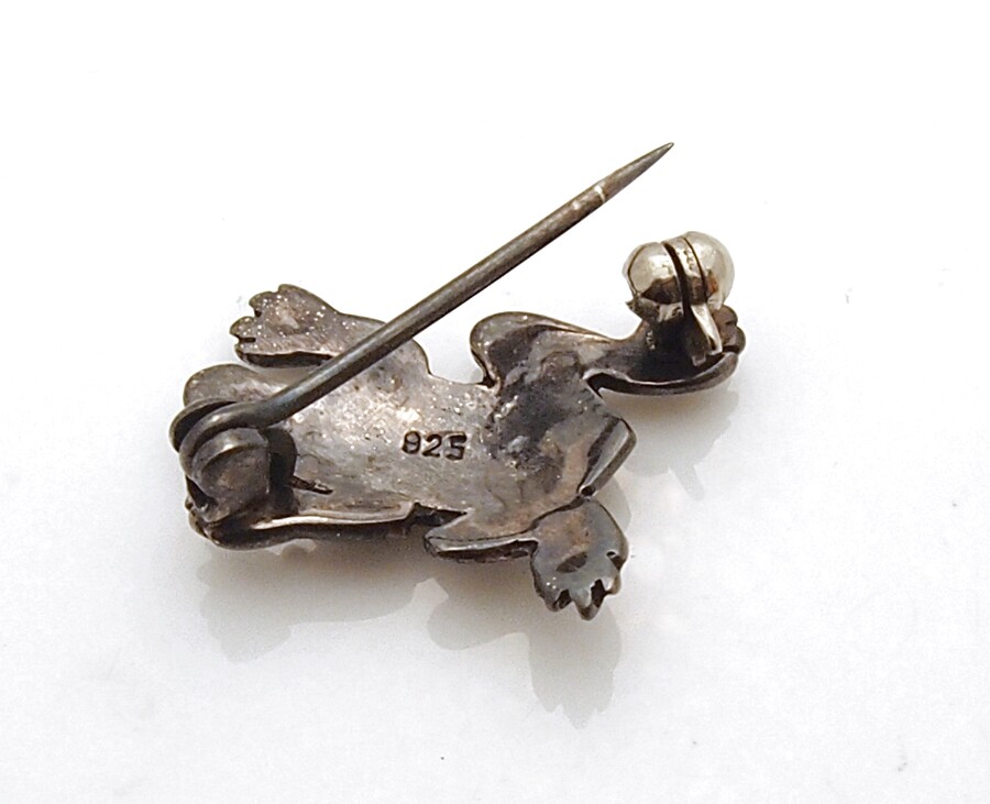 Sterling Silver Marcasite Frog Pin | eBay