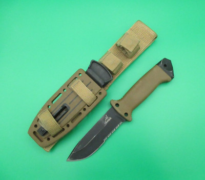 Gerber LMF II Infantry Coyote Brown Combo Edge Fixed Blade Knife Sheath ...