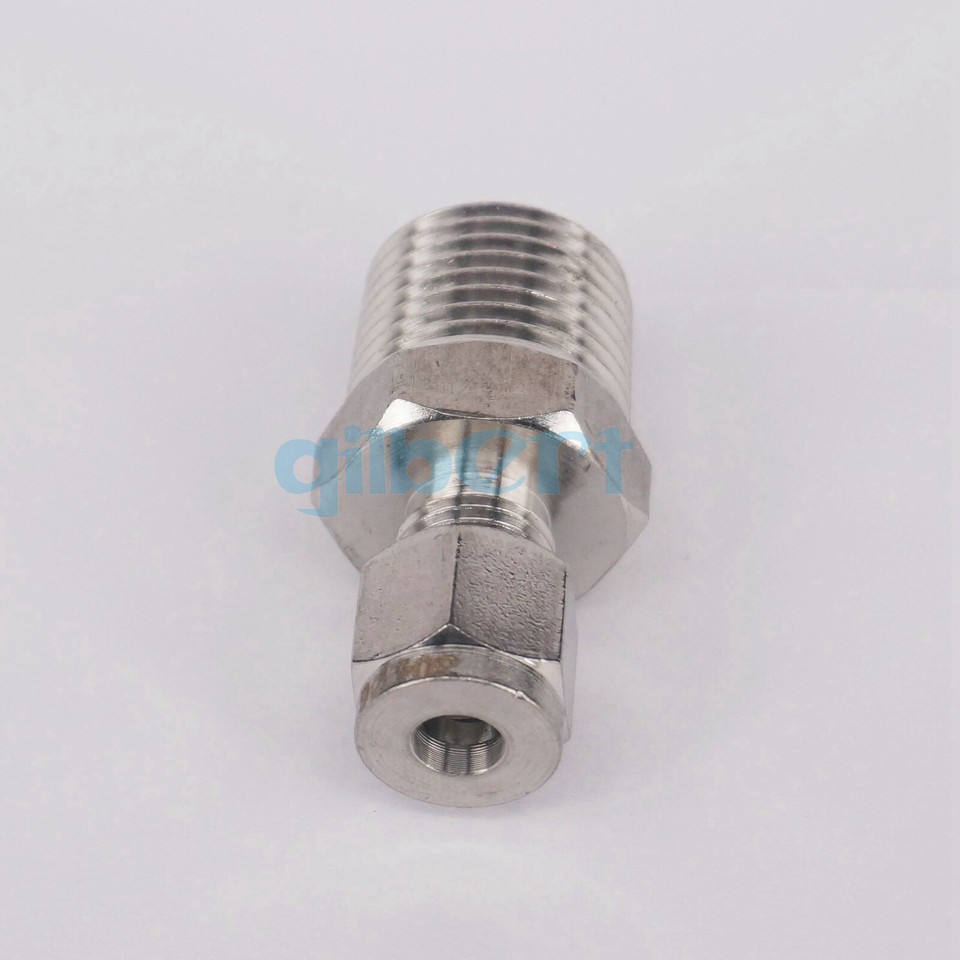 1/8"" NPT Male -Fit Tube O/D 3mm 304 Stainless Compression Union ...