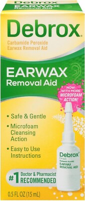 Debrox Ear Wax Removal Drops Gentle Microfoam Ear Wax Remover 0.5 Fl Oz ...