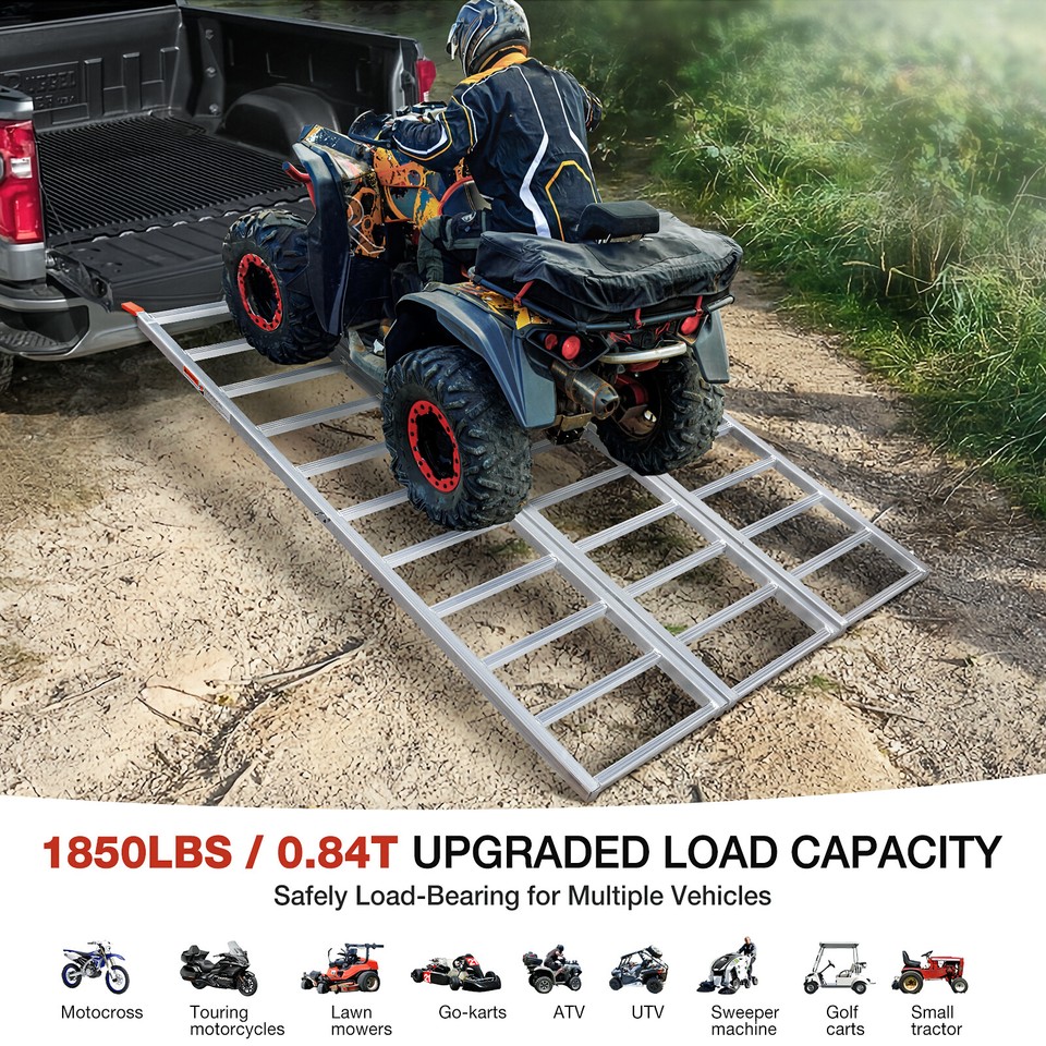 Tri-Folding Truck Ramps Foldable Car Ramps 1850Lbs For ATV Motorcycle ...