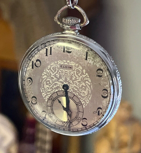 Vintage Elgin Streamline Pocket Watch Antique Deco with chain. | eBay