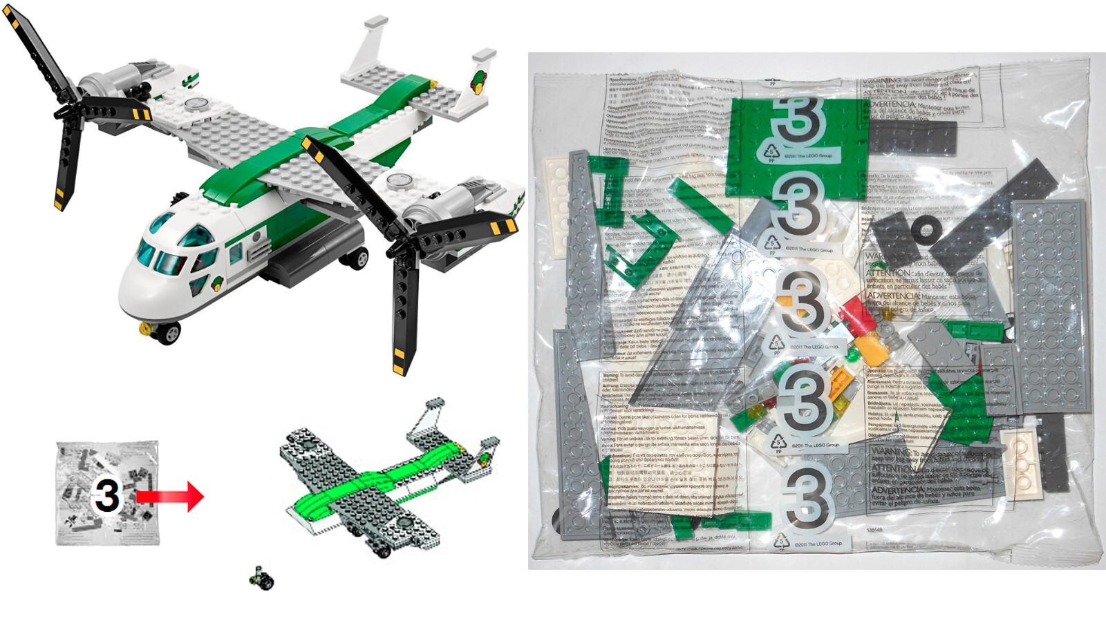 LEGO 60021 Cargo Heliplane - NEW SEALED BAG #3 ONLY - City Cargo ...