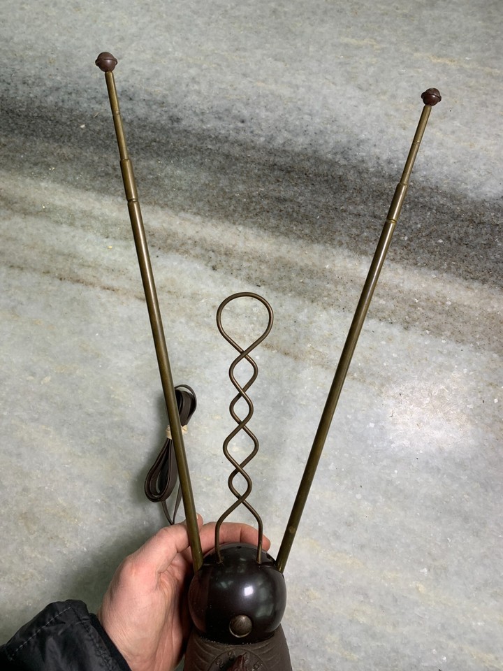 Vintage RCA Atomic Age Rabbit Ears TV Antenna Brass Space Age Mid ...