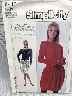 Cathy Hardwick UNCUT Simplicity 8415 Pattern Below Drop Waist Dress ...