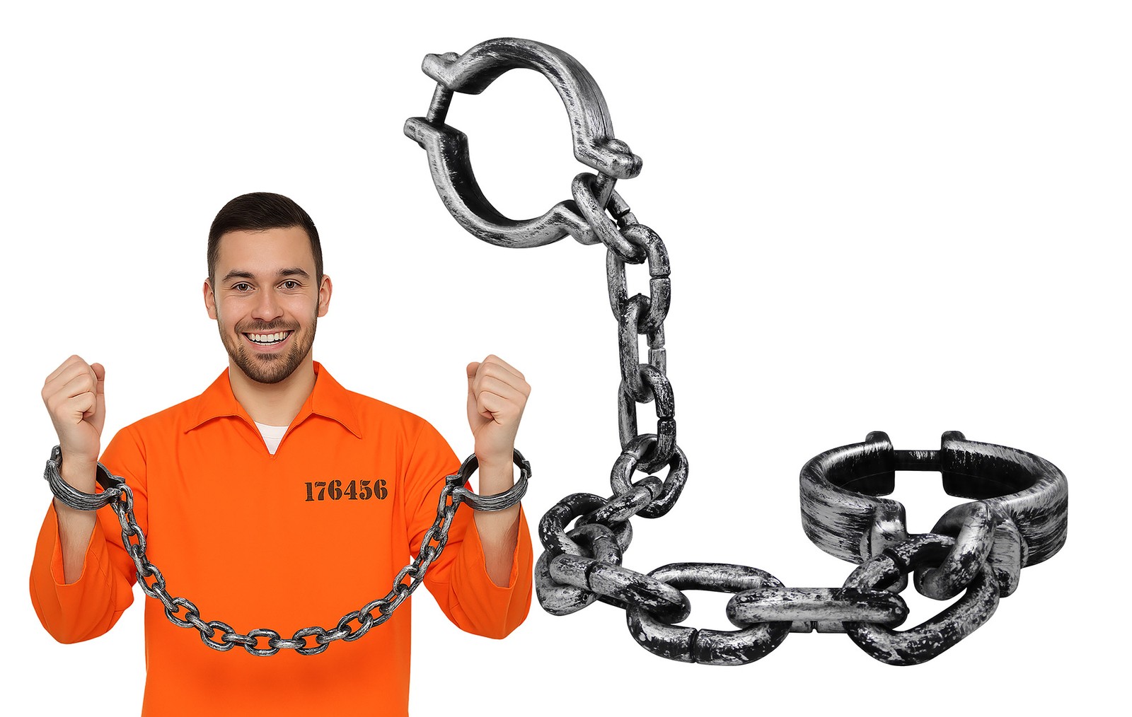 Plastic Prisoner Wrist Shackles Chain Handcuffs Cosplay Costume ...