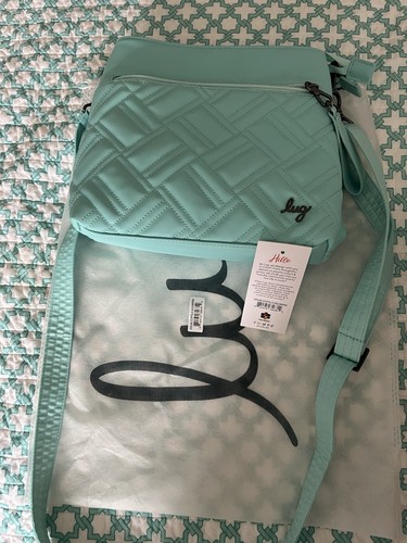 Lug Double Dip Satin Luxe VL Crossbody Bag Quilted Aquamarine NWT FREE SHIP | eBay
