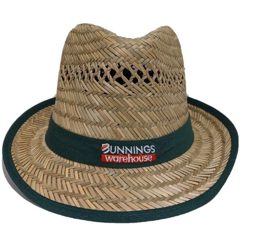Bunnings Warehouse Woven Straw Fedora Hat Cap - 59cm Brand New- Free ...