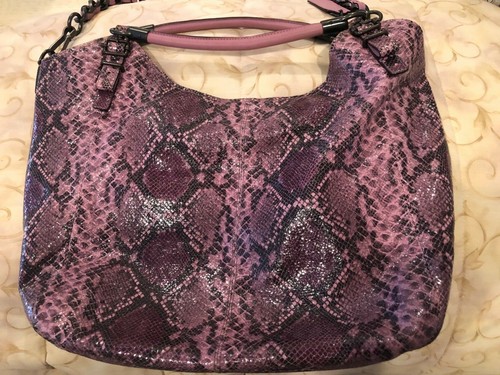 coach embossed snakeskin or python designed leather handbag used | eBay